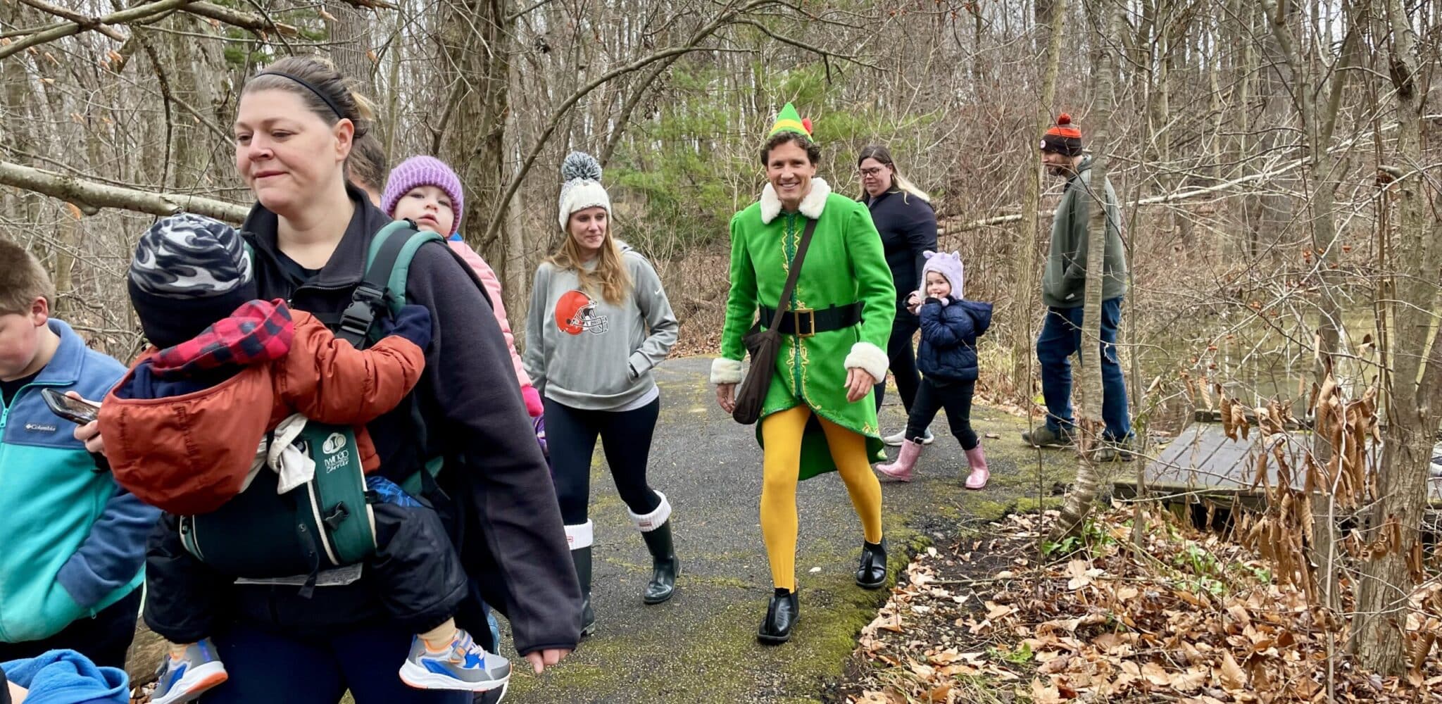 Santa & Buddy the Elf Lead Magical Hike | Geauga County Maple Leaf